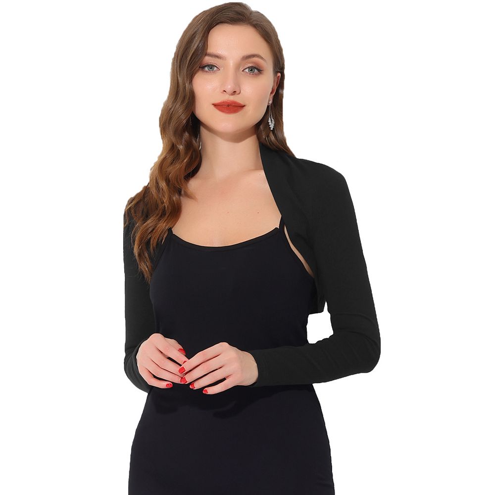 Elegant Shrugs for Women's Long Sleeve Knit Open Front Bolero Shrug