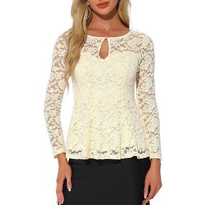 Womens White Lace Tunic Top