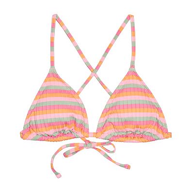 Juniors' Ninety-Nine Degrees° Shirred Triangle Swim Top