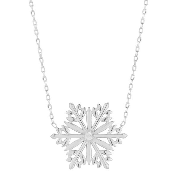 Sunkissed Sterling Cubic Zirconia Snowflake Pendant Necklace