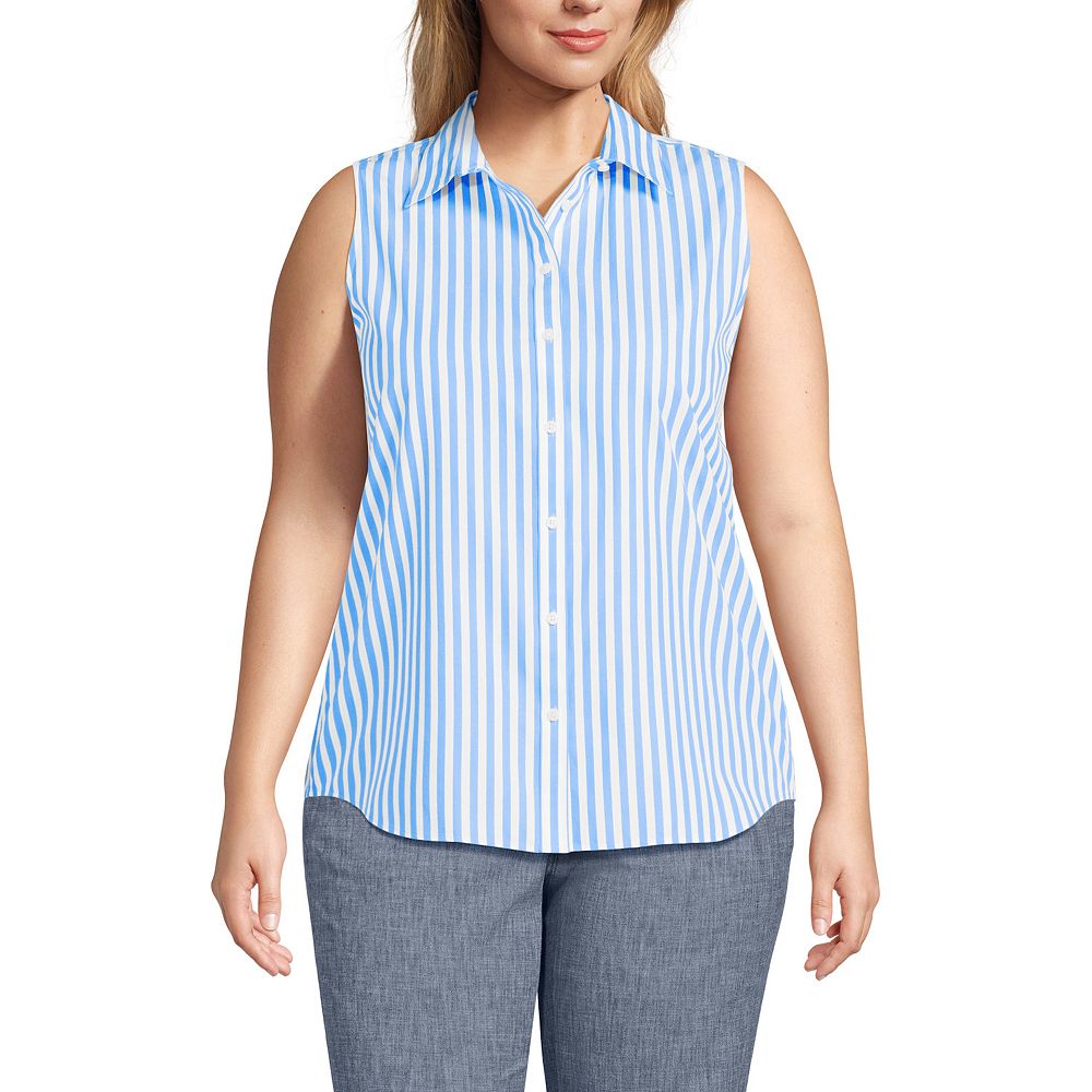 Plus Size Lands' End Wrinkle Free No Iron Sleeveless Shirt