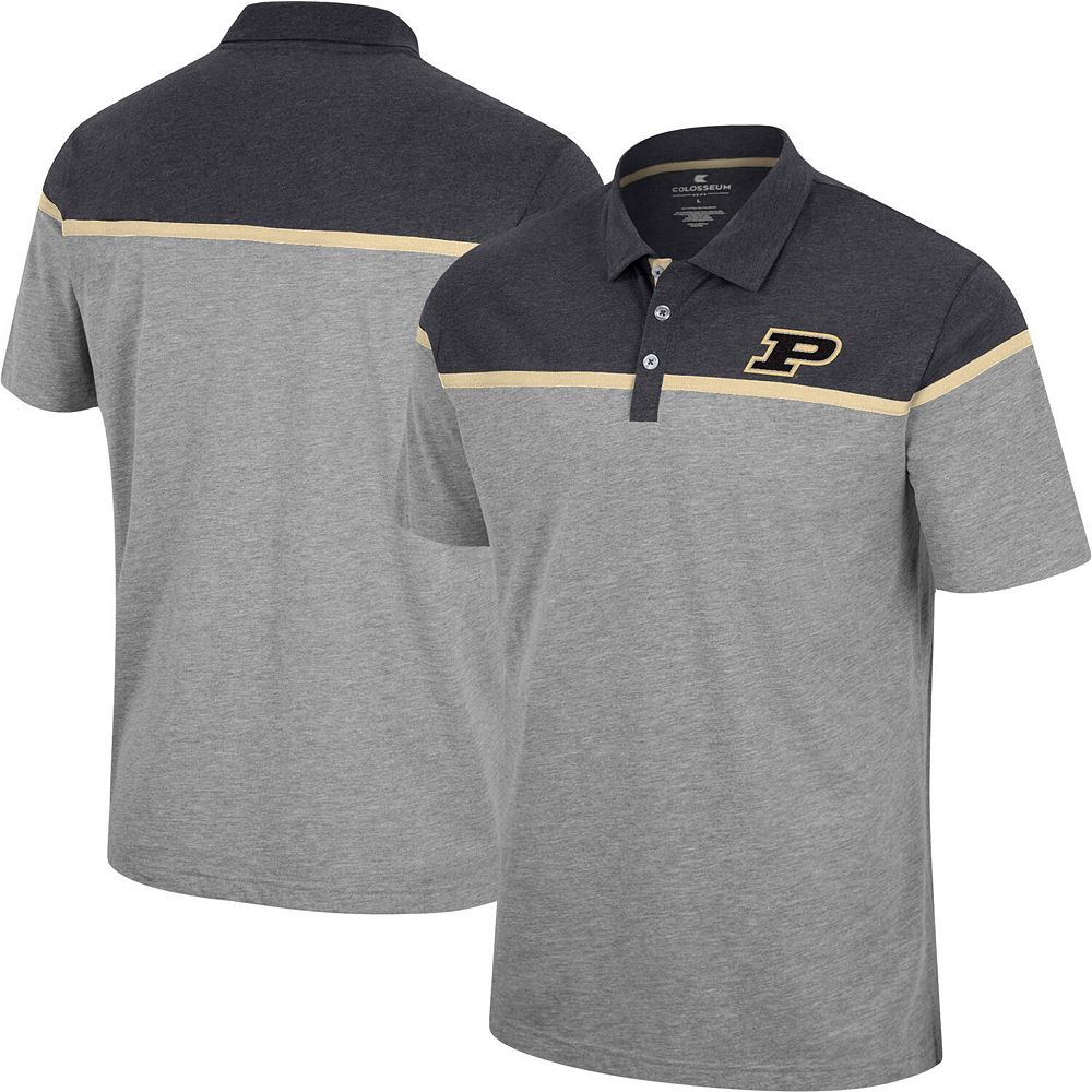 Men's Colosseum Heather Gray Purdue Boilermakers Chamberlain Polo