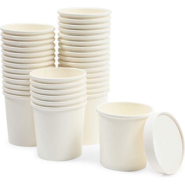White Disposable Soup Containers with Lids for To-Go Food (16 oz, 36 Pack)