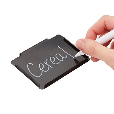 8 Pack Black Clip On Metal Label Holders with Inserts and Markers, 26 ...