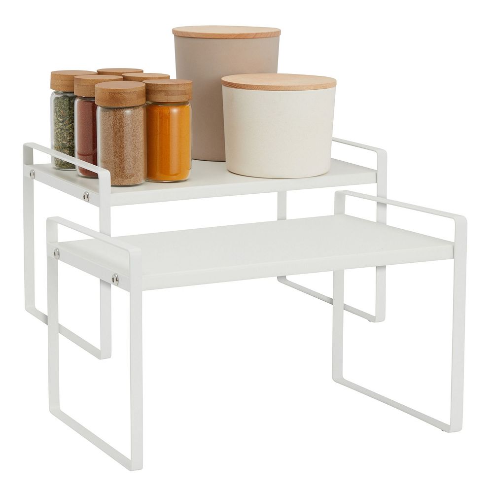 2 Pcs Stackable Shelves for Cabinet Kitchen Bathroom Pantry ...