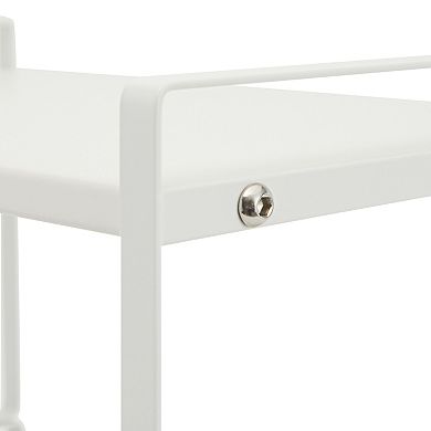 2 Pack White Kitchen Cabinet Shelf Organizers, Stackable Shelves for ...