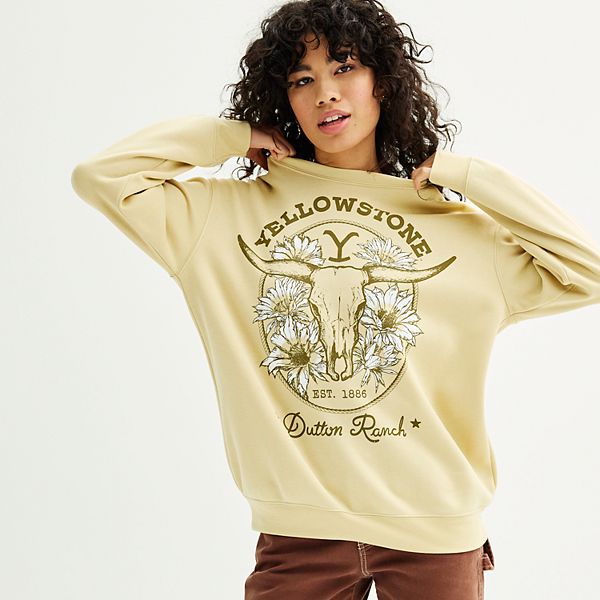Juniors' Yellowstone Dutton Ranch Graphic Fleece Sweatshirt
