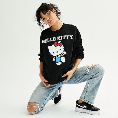 Juniors' Hello Kitty Collegiate Graphic Fleece Sweatshirt