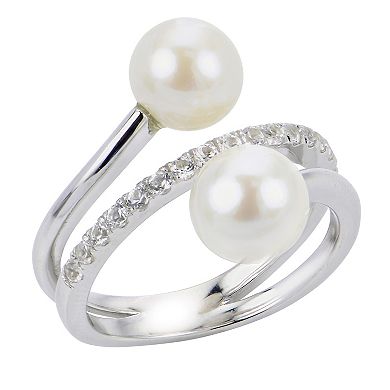 PearLustre by Imperial Sterling Silver Double Freshwater Cultured Pearl ...