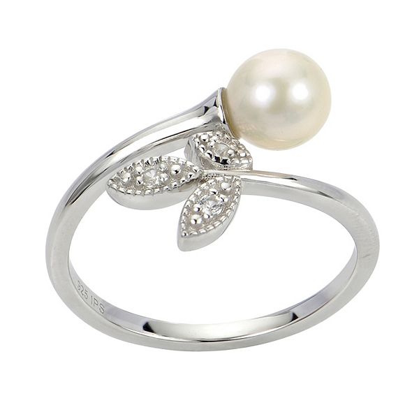 PearLustre by Imperial Sterling Silver Freshwater Cultured Pearl & Lab ...