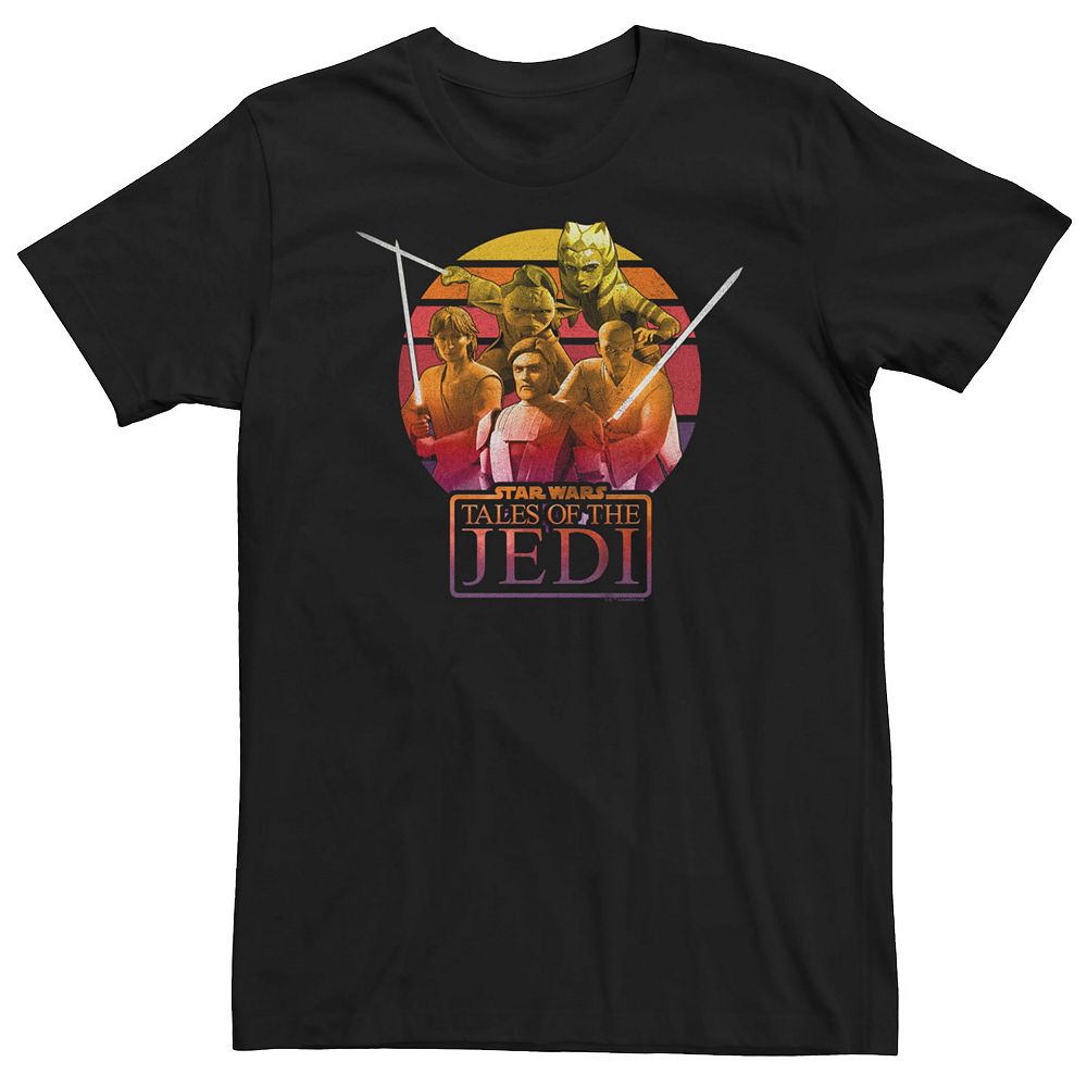 Big & Tall Star Wars Tales of the Jedi Sunset Group Graphic Tee