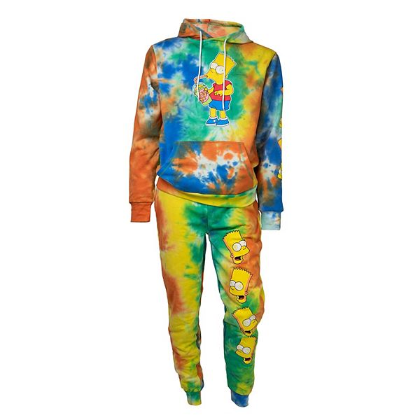 Men's The Simpsons Bart Squishee Drink Facial Expressions Fleece Set