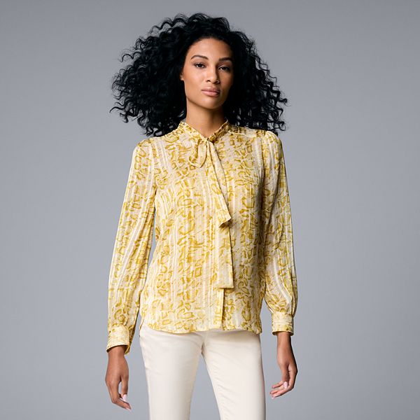 Women's Simply Vera Vera Wang Chiffon Tie Blouse