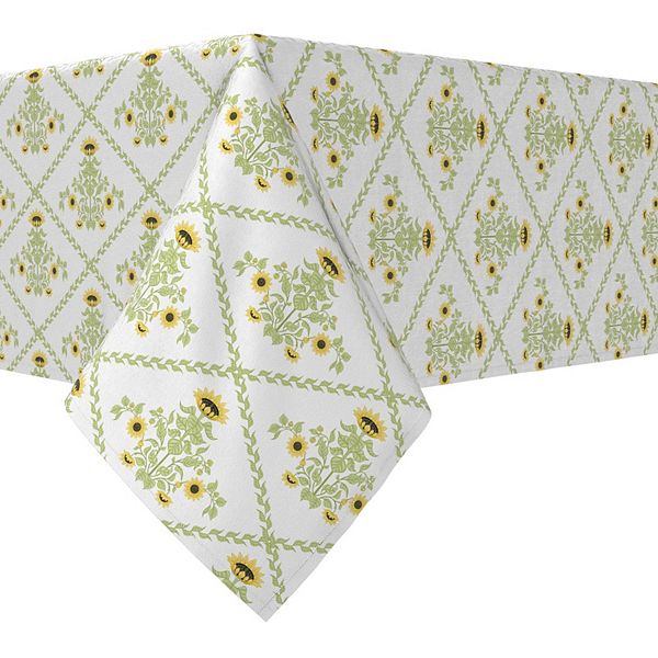 Square Tablecloth, 100% Cotton, 52x52", Floral 113