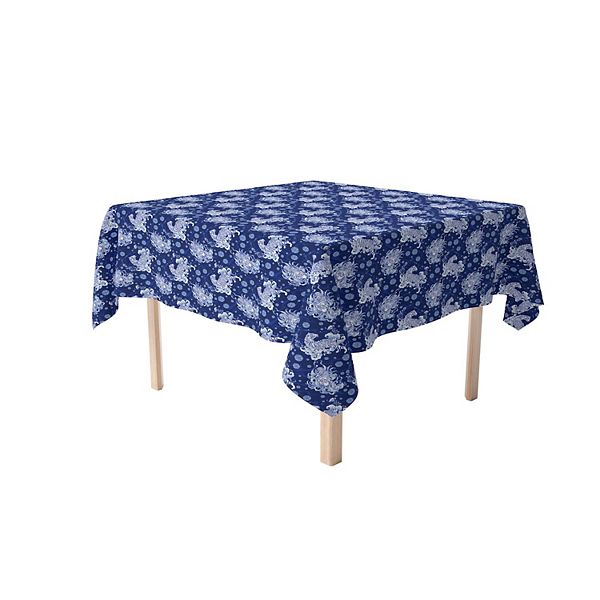 Square Tablecloth, 100% Cotton, 52x52", Floral 181