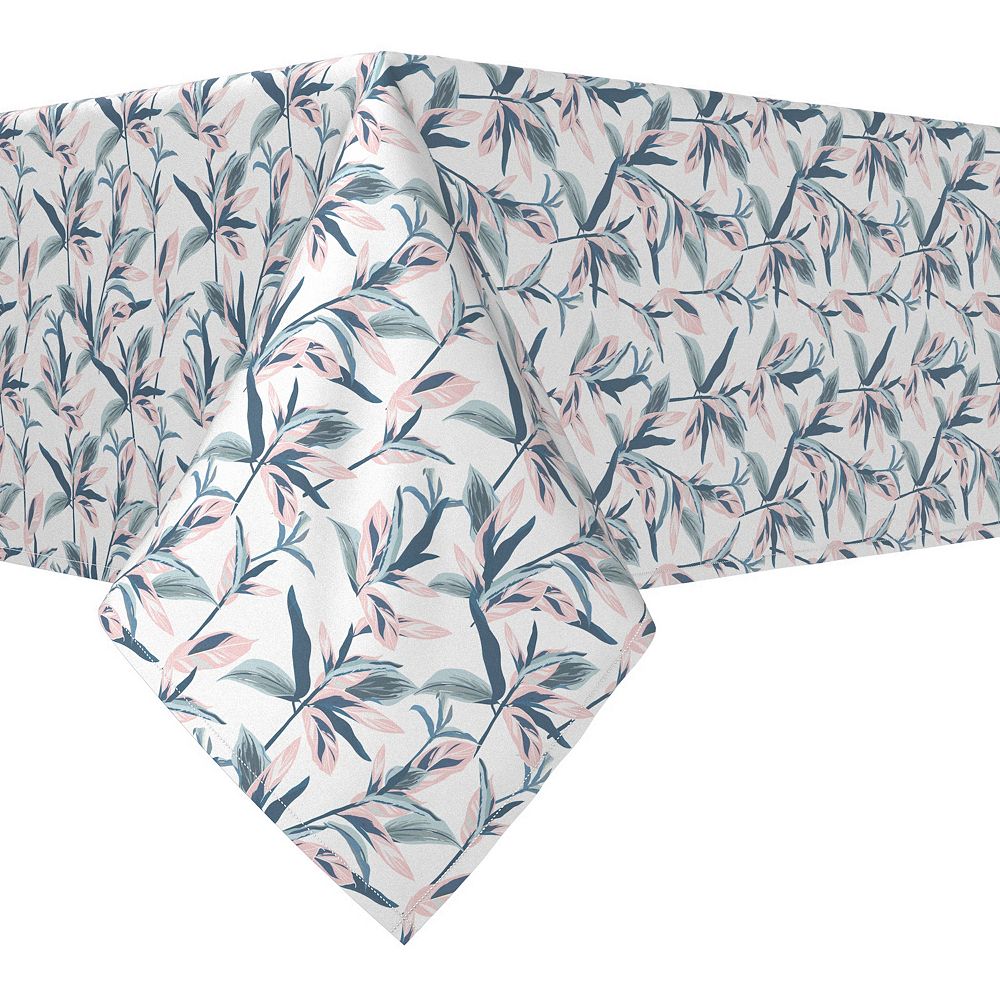 Rectangular Tablecloth, 100% Polyester, 60x104", Pastel Tropical Leaves