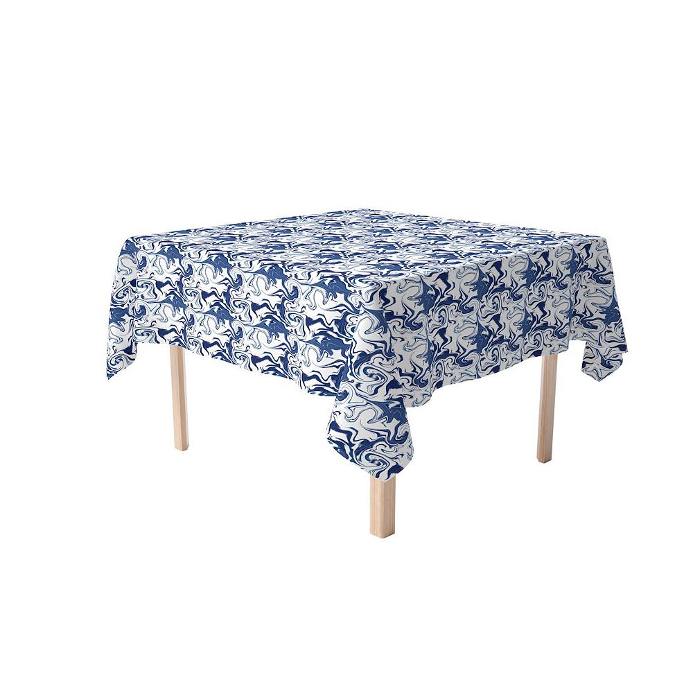 Square Tablecloth, 100% Polyester, 60x60", Blue Marble
