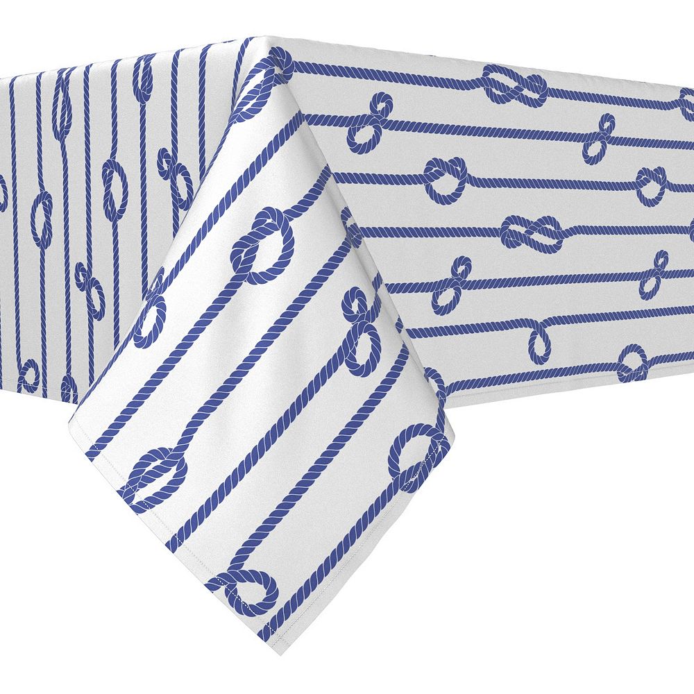 Rectangular Tablecloth, 100% Cotton, 60x120", Vertical Rope Knot Stripe