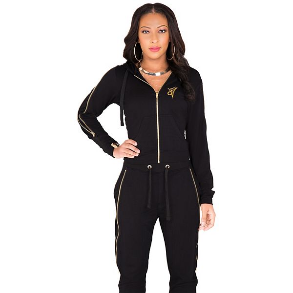 Rachel Zip Up Tie Back Hoodie With Cut-Out