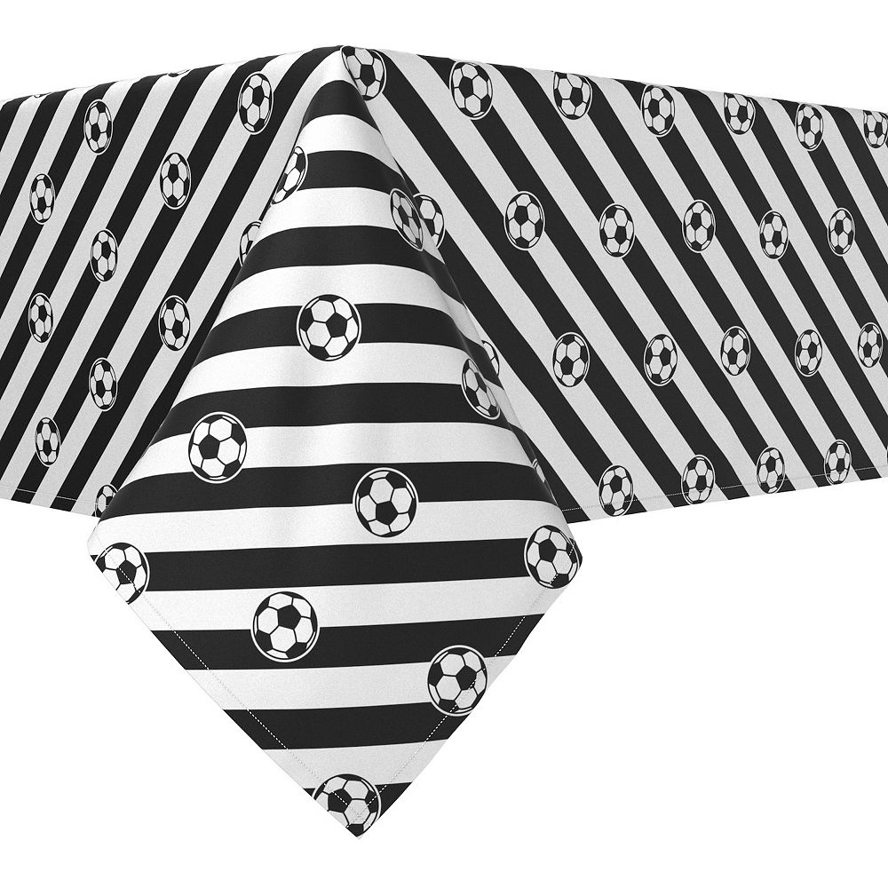 Rectangular Tablecloth, 100% Polyester, 60x104", Soccer Ball Stripe