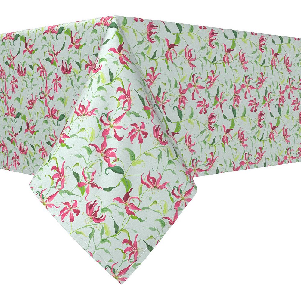 Rectangular Tablecloth, 100% Polyester, 60x104", Fire Lily Flowers and ...