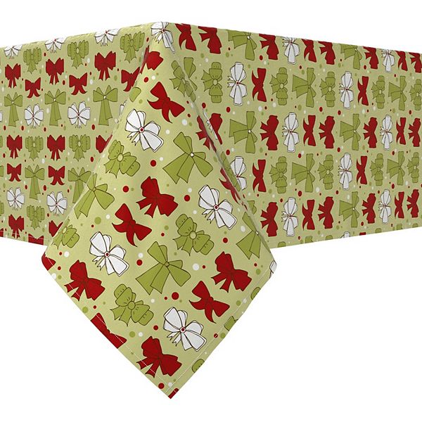 Rectangular Tablecloth, 100% Cotton, 60x120", Christmas Bows