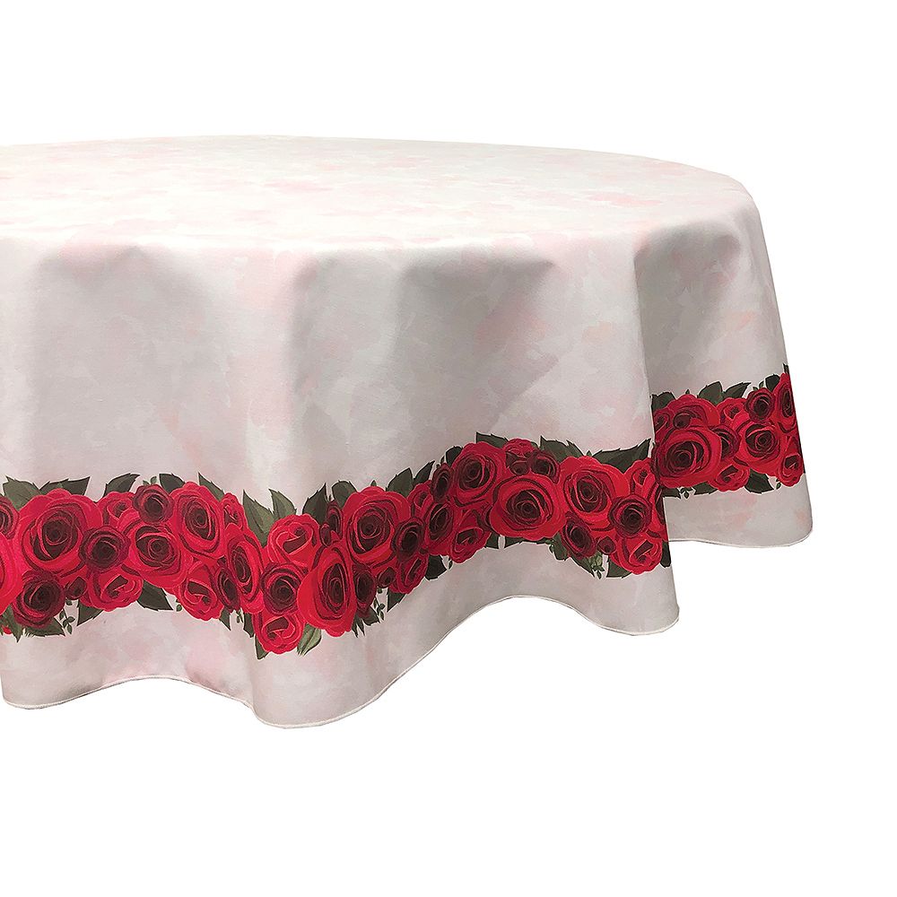 Round Tablecloth, 100% Polyester, 70" Round, Textured Valentines ...