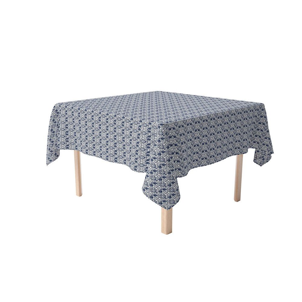 Square Tablecloth, 100% Cotton, 52x52", Cranes in Damask