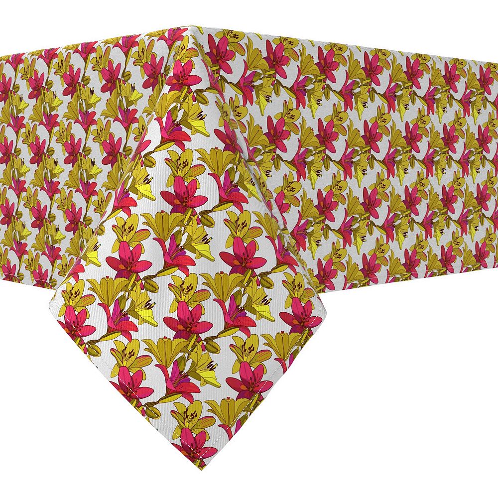 Square Tablecloth, 100% Cotton, 52x52", Floral 87