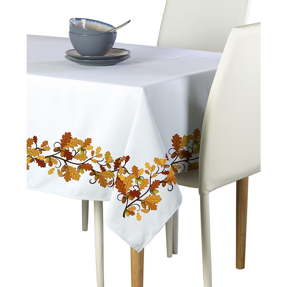 Square Tablecloth, 100% Polyester, 60x60", Fall Foliage Garland
