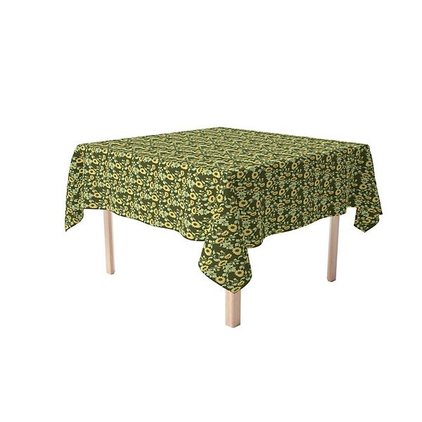 Square Tablecloth, 100% Cotton, 52x52", Floral 114