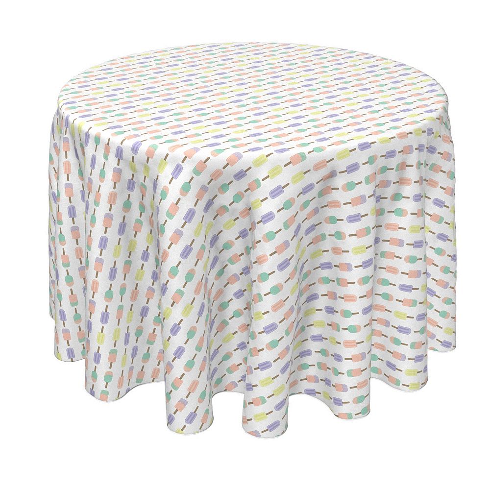 Round Tablecloth, 100% Polyester, 90" Round, Pastel Pops