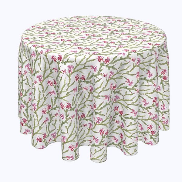 Round Tablecloth, 100% Polyester, 70" Round, Schlumberger Cactus