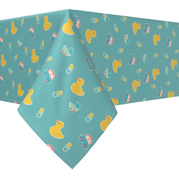 Square Tablecloth, 100% Cotton, 52x52", Little Ducks Design
