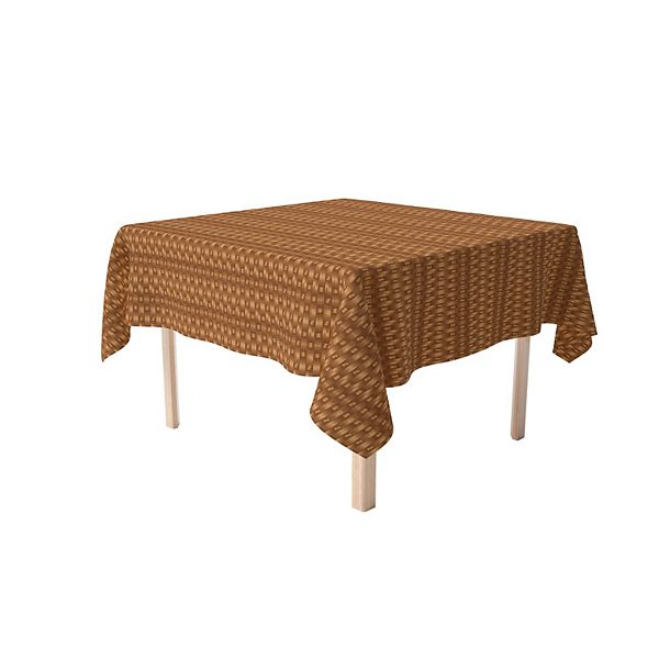 Square Tablecloth, 100% Polyester, 70x70", Copper Style Wicker
