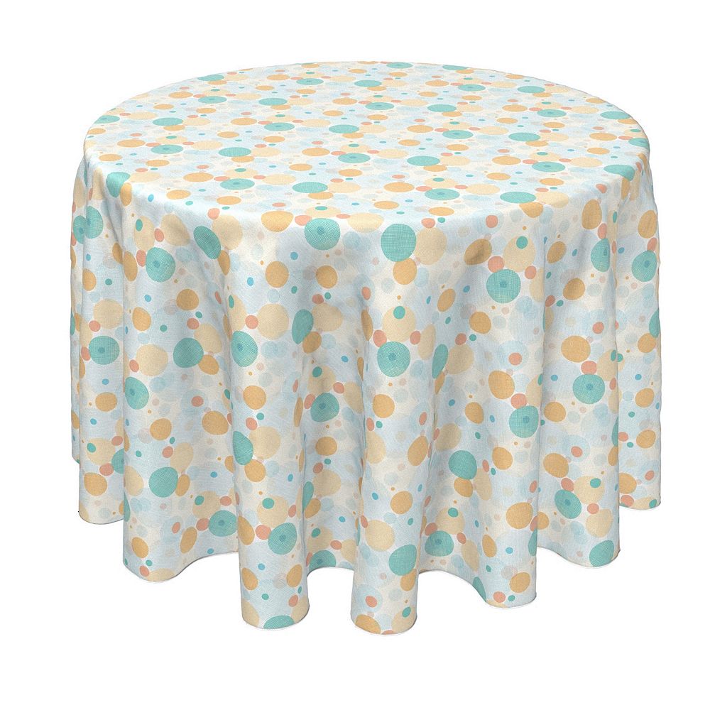 Round Tablecloth, 100% Polyester, 70" Round, Colorful Spots