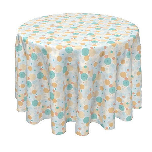 Round Tablecloth, 100% Polyester, 70" Round, Colorful Spots