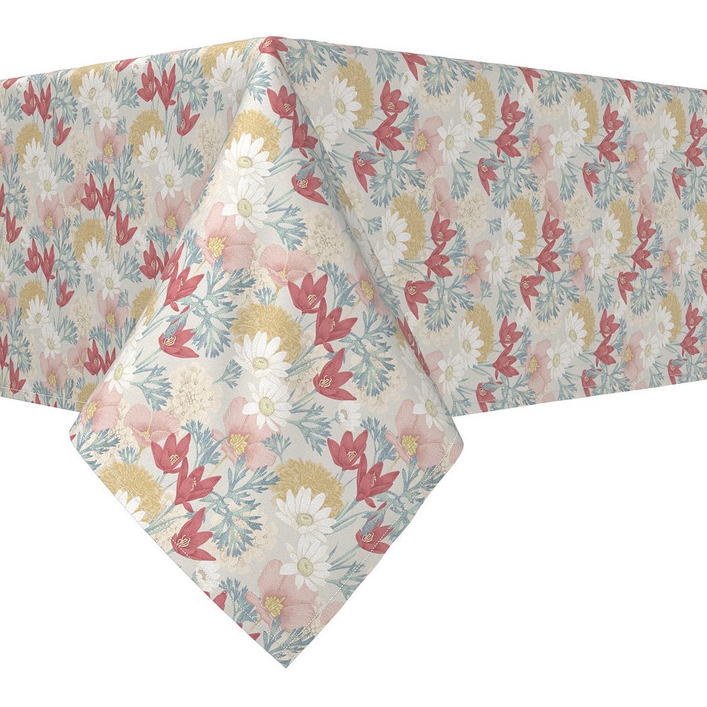 Rectangular Tablecloth, 100% Cotton, 60x120", Garden of Flowers