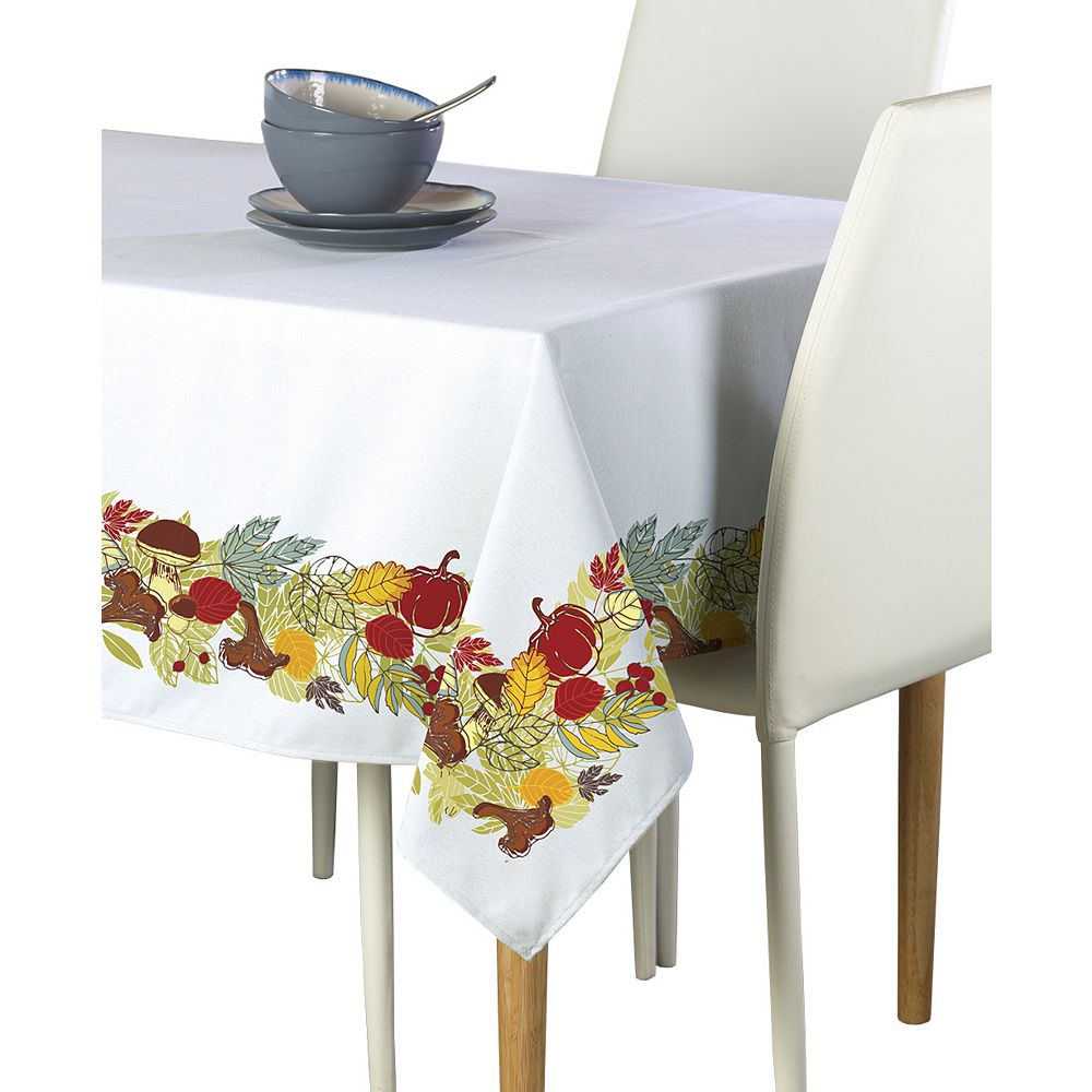 Square Tablecloth, 100% Polyester, 54x54", Artistic Autumn Garland