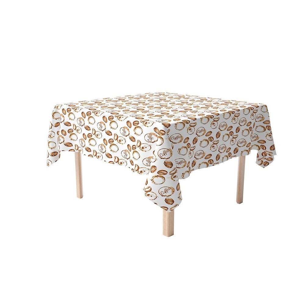 Square Tablecloth, 100% Polyester, 60x60", Coffee Shop Print