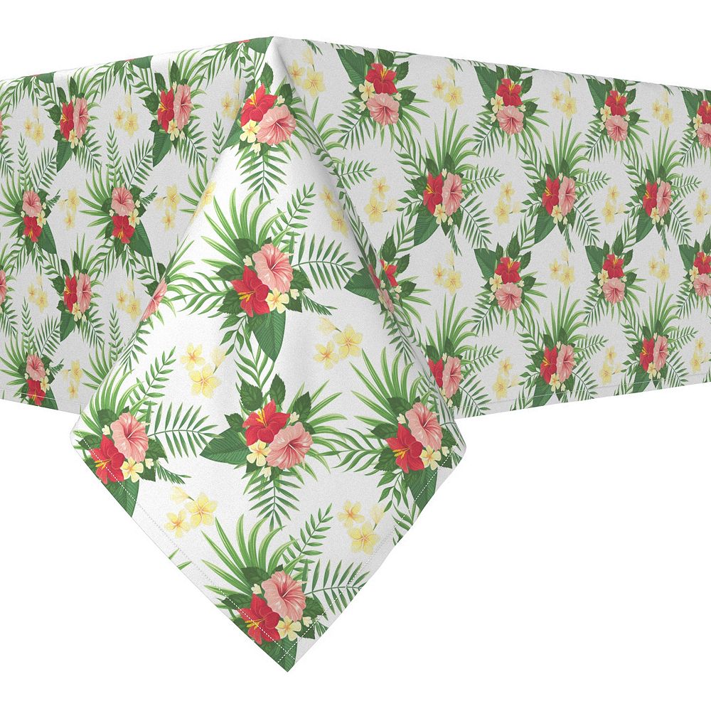 Square Tablecloth, 100% Polyester, 70x70", Hibiscus Check
