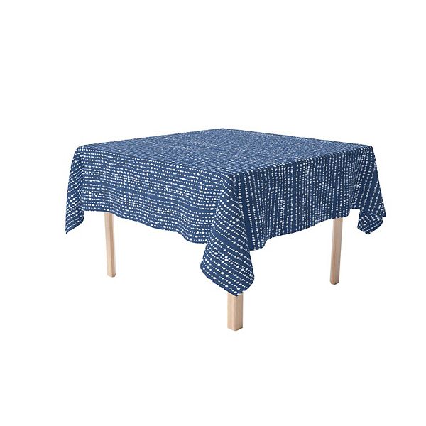 Square Tablecloth, 100% Polyester, 54x54", Dots in Stripes