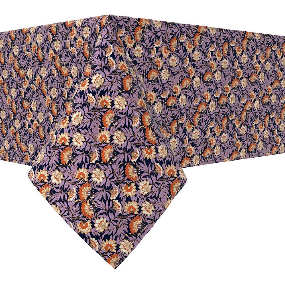 Square Tablecloth, 100% Cotton, 52x52", Floral 17