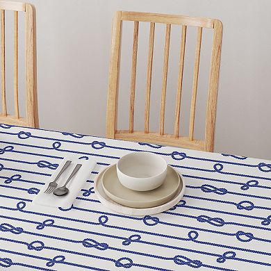 Rectangular Tablecloth, 100% Cotton, 52x120", Vertical Rope Knot Stripe