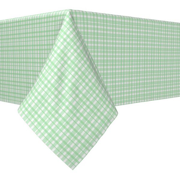 Rectangular Tablecloth, 100% Cotton, 60x84", Vintage Green Check