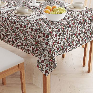 Rectangular Tablecloth, 100% Cotton, 52x84", Floral 52