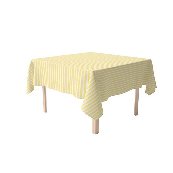 Square Tablecloth, 100% Cotton, 52x52", Lemonade Stripe