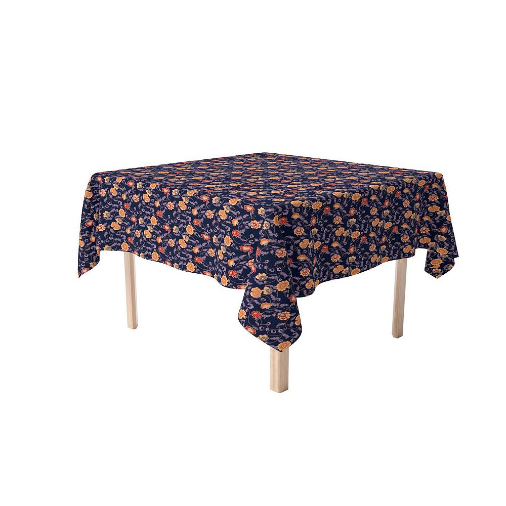 Square Tablecloth, 100% Cotton, 52x52", Floral 25