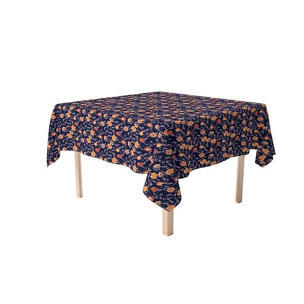 Square Tablecloth, 100% Cotton, 52x52", Floral 25