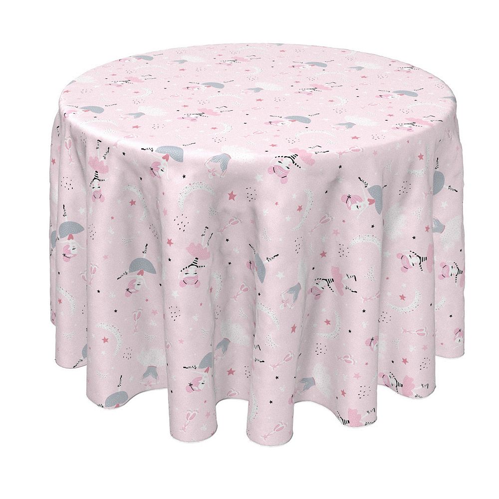 Round Tablecloth, 100% Polyester, 60" Round, Pink Ballerina